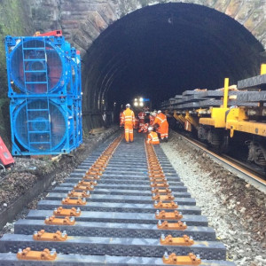 Recycled plastic sleepers laid in historic Perthshire railway tunnel ...